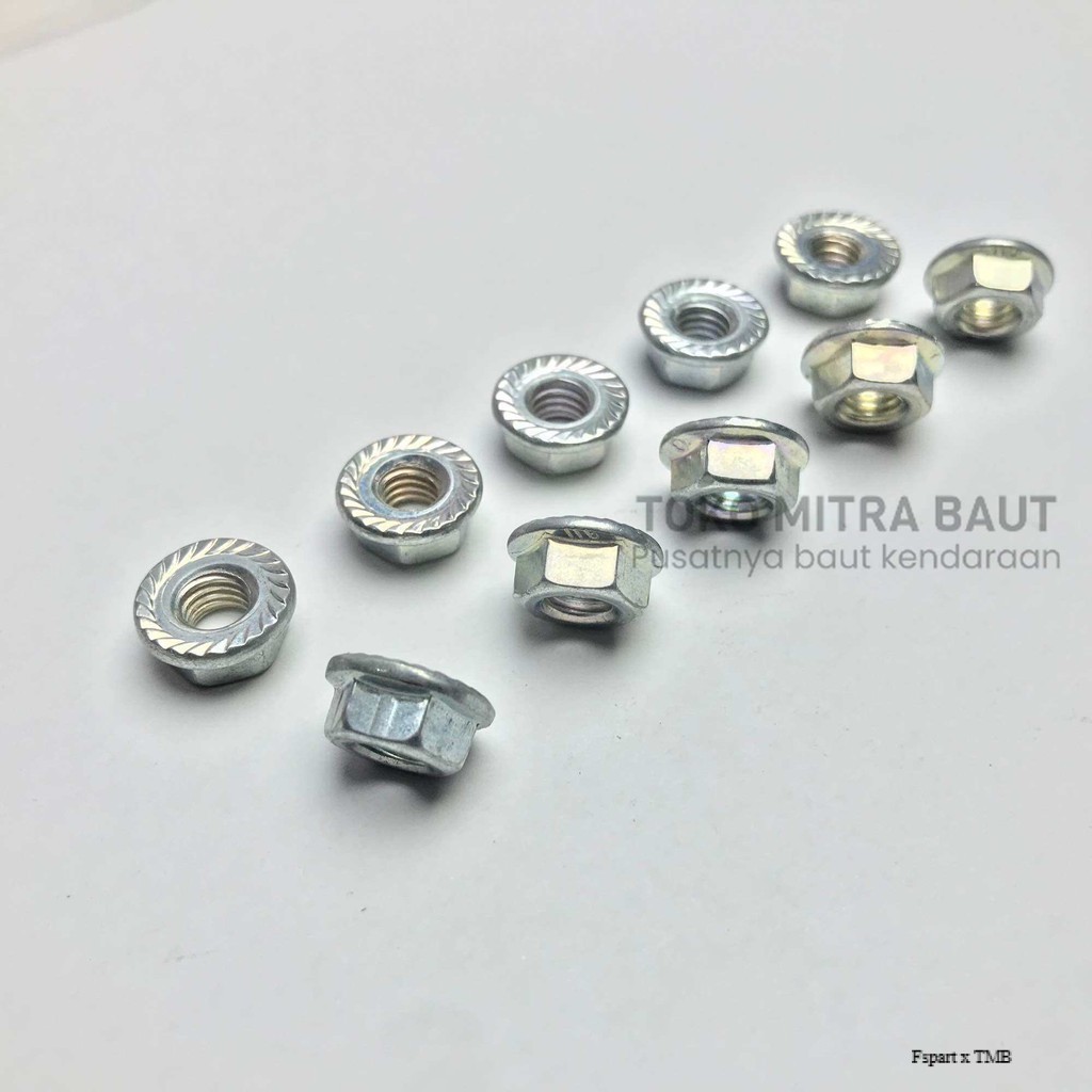 Nuts M6 Cap Flange Nuts Key 10 Teeth Original Price 10pcs | Shopee Malaysia