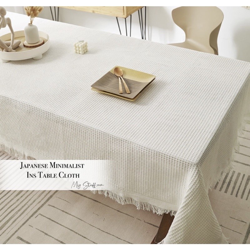 Alas Meja Raya Japanese Style Minimalist Cotton Linen Table Cloth Alas ...