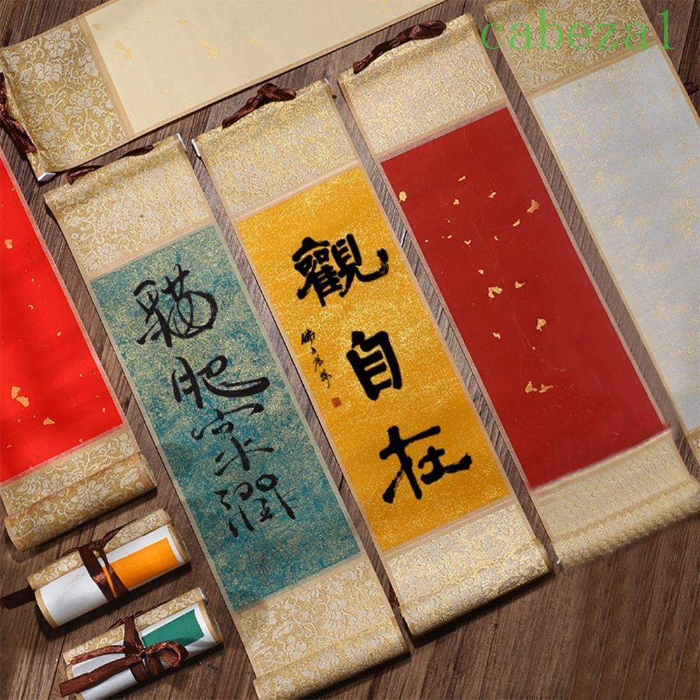 CABEZA Mini Batik Trumpet Scroll, Painting Drawing Paper Self-made Gifts Gilded Rice Paper ...