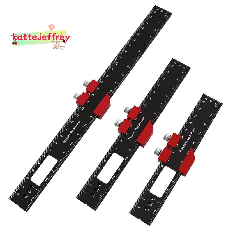 Woodworking Precision Pocket Ruler Aluminum Slide Ruler Inch & Metric T ...