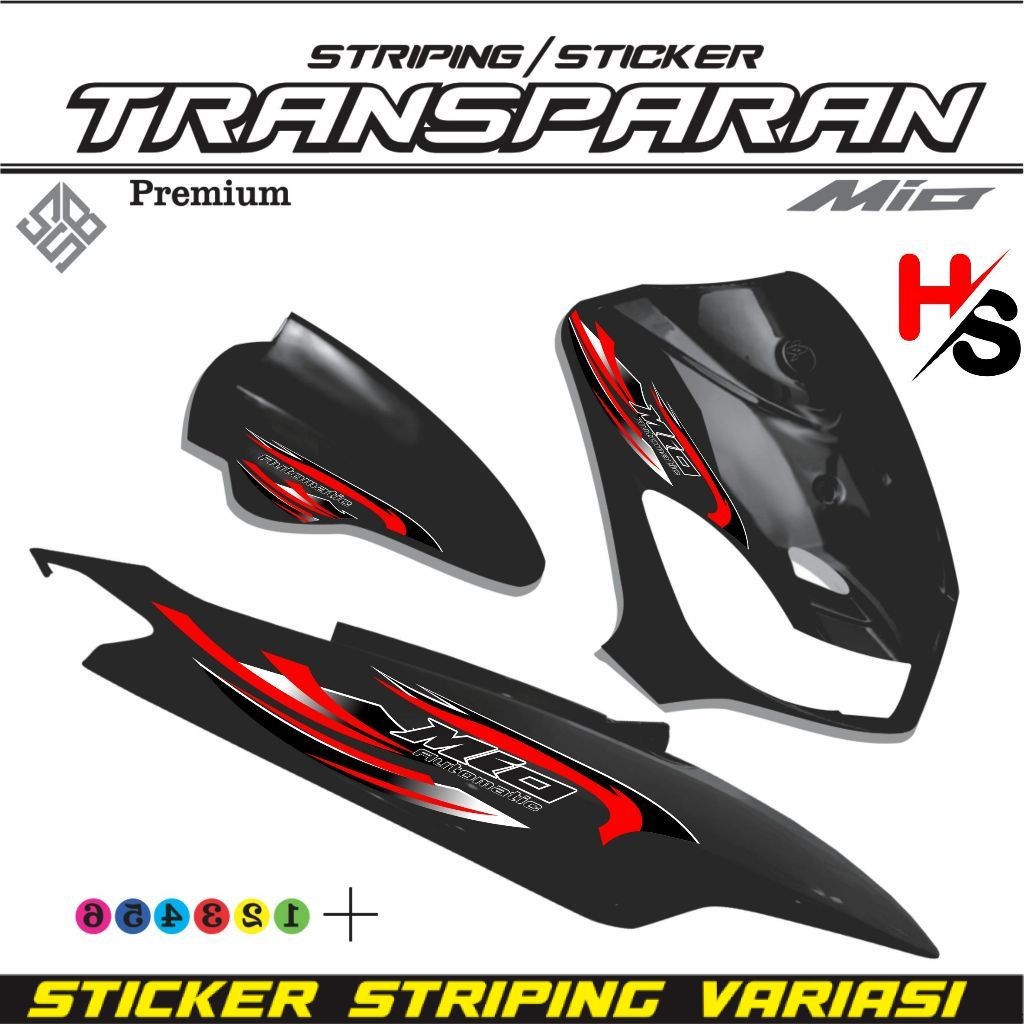 Yamaha MIO OLD/MIO SMILE/MIO SPORTY MOTORCYCLE TRANSPARENT STRIPING ...