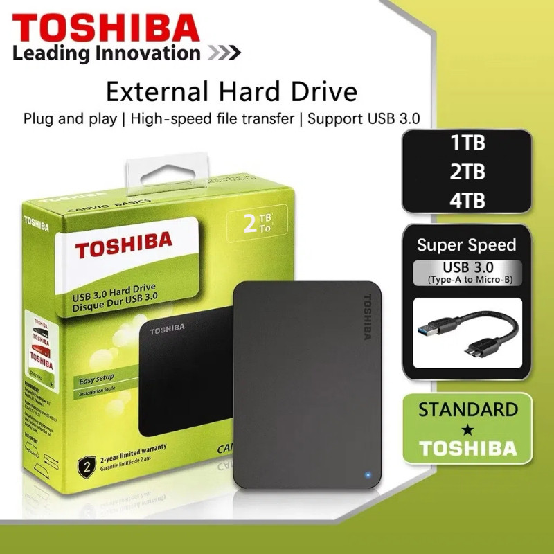 ⚡️⚡️【Ready Stock】TOSHIBA hard disk Canvio Ready 1TB/2TB/4TB USB3.2 HDD ...
