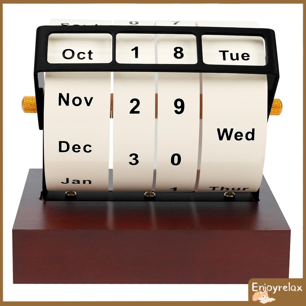 Rotary Desk Calendar Display Clear Large Desktop Wheeling Calendar with ...