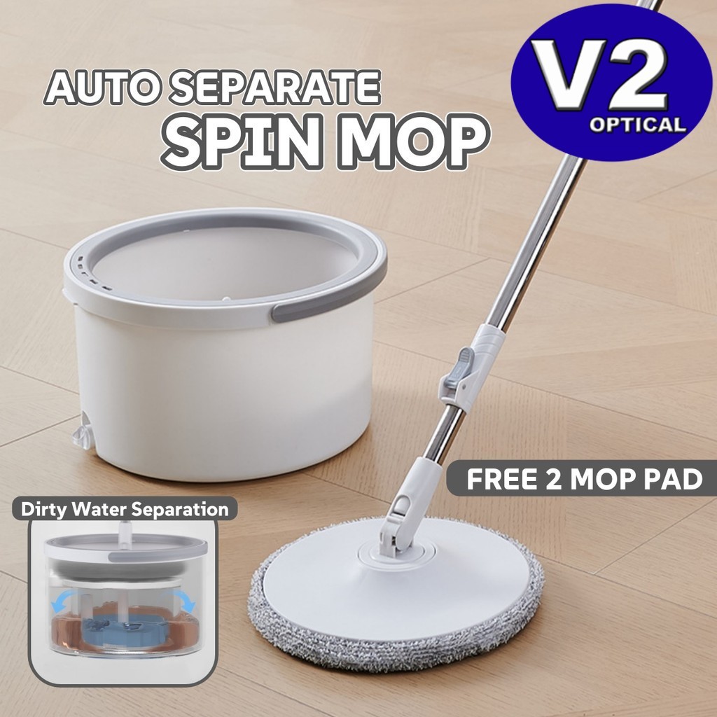 Round Head Spin Mop Bucket Set 360° Rotation Lazy Flat Mop Dirty ...