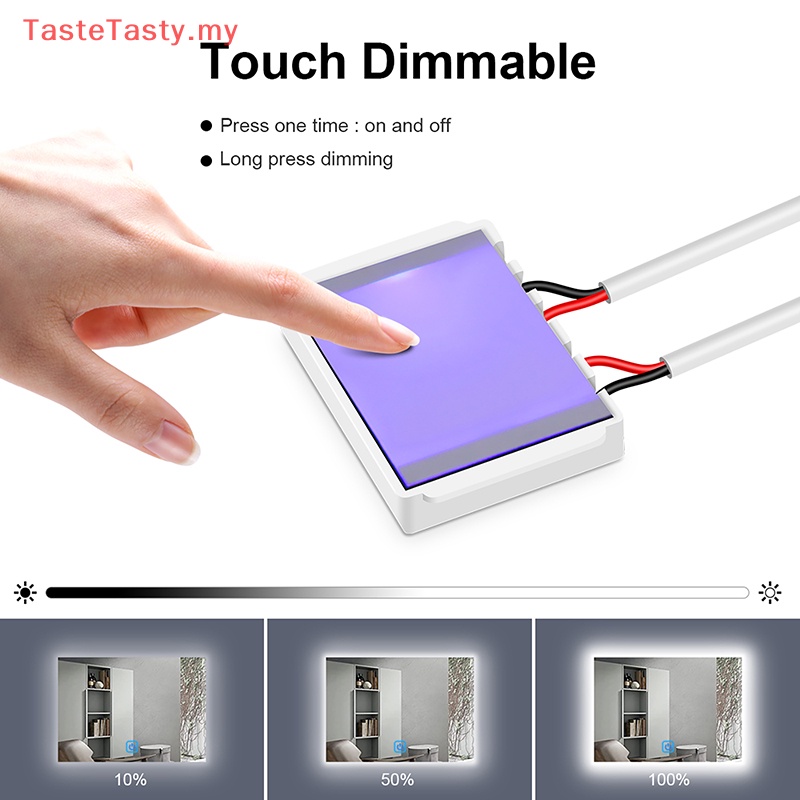 TasteTasty 12V 5A Bathroom Mirror LED Dimmer Switch Capacitive CCT ...