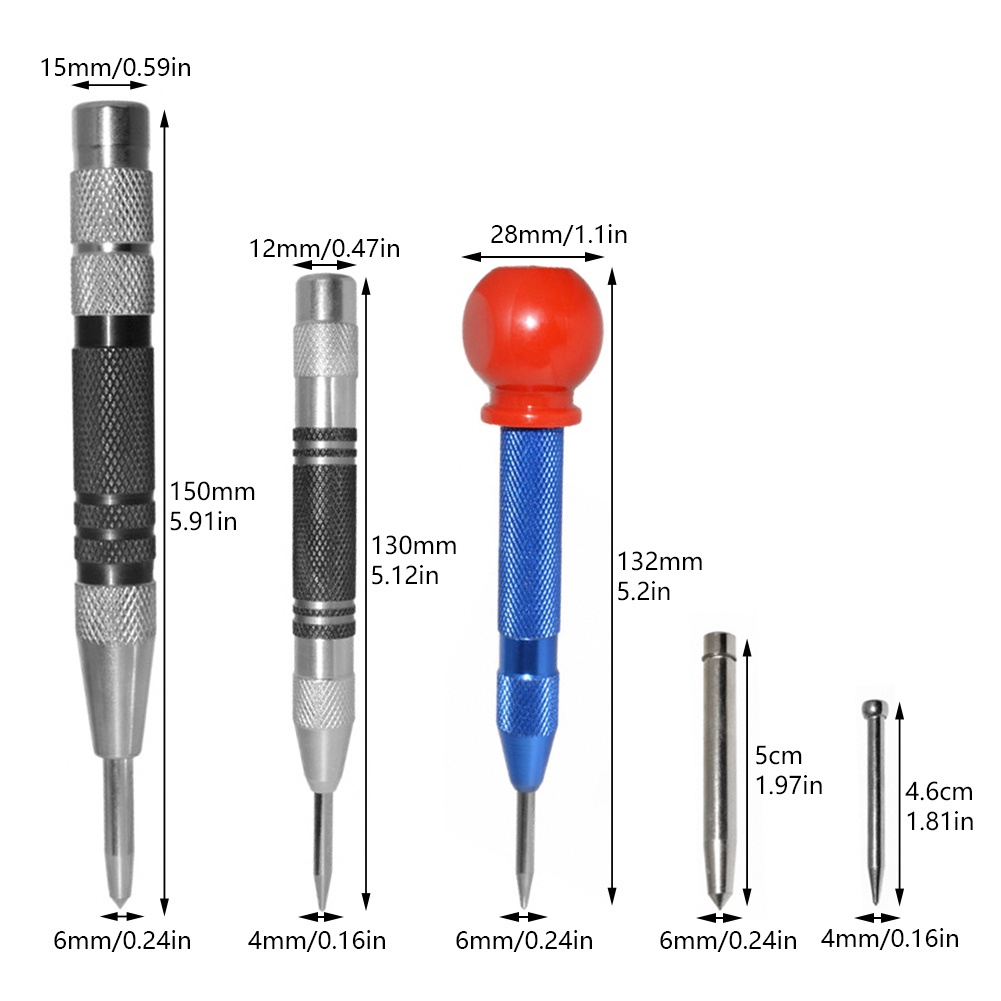 6pcs/set Hole Portable Glass Non Slip Spring Loaded Carpenter ...