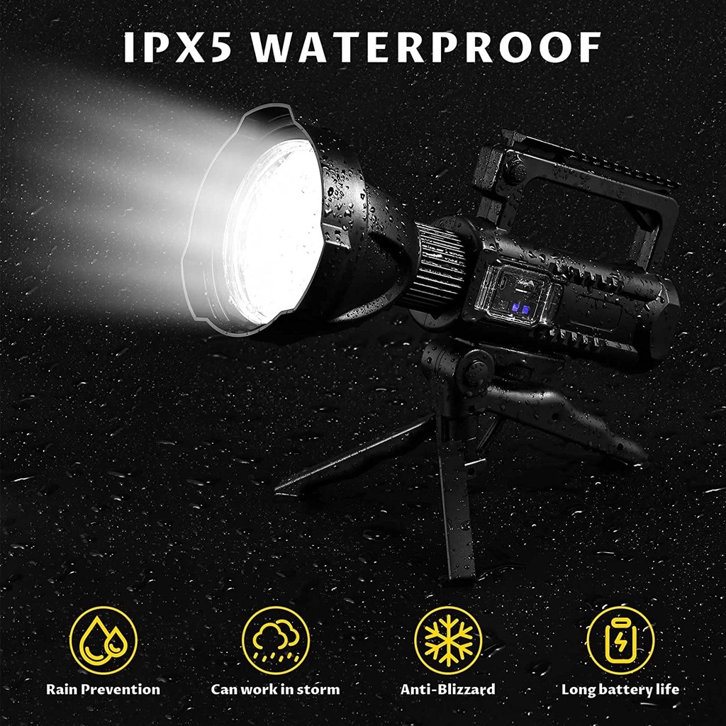 LED Super Bright Torch Light 200000 lumens Portable Rechargeable ...