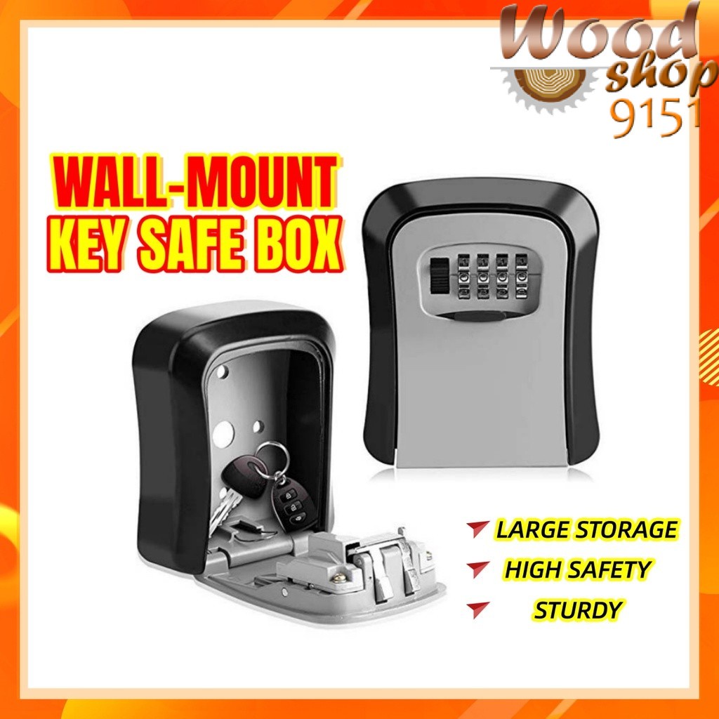 Wall Mounted Safe Key Box Portable Key Storage Lock Box Locker ...