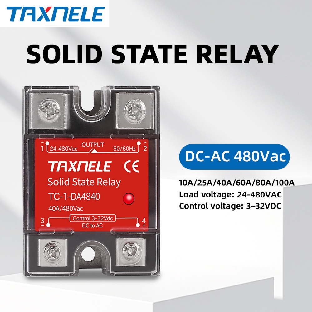 Solid State Relay SSR-DA Single Phase 10A 25A 40A 60A 100A 24-480VAC ...