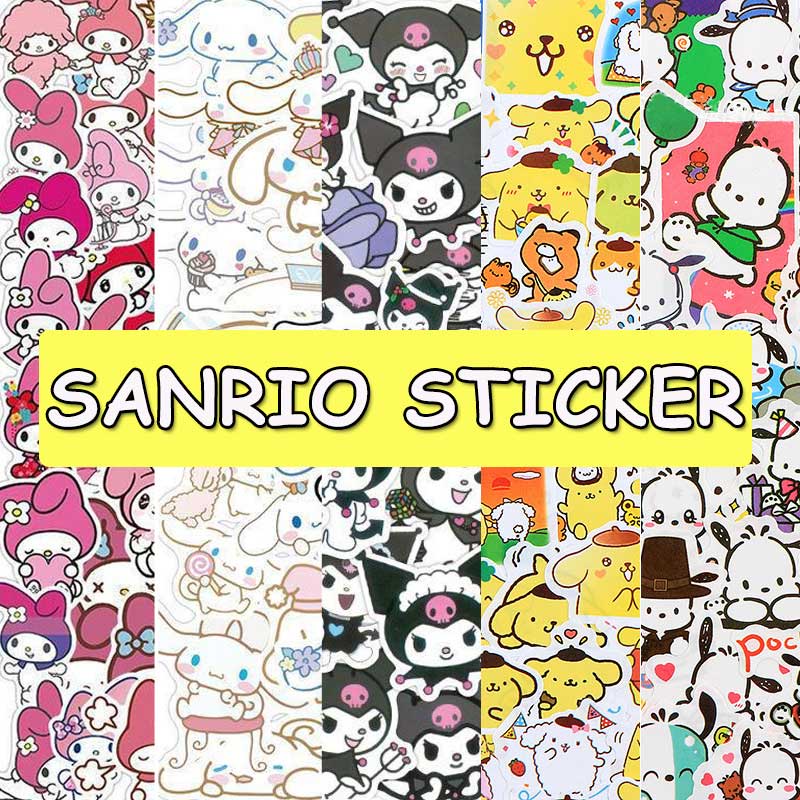 50pcs/Set Mixed Cartoon Sanrio Stickers Cute Hello Kitty Cinnamoroll ...