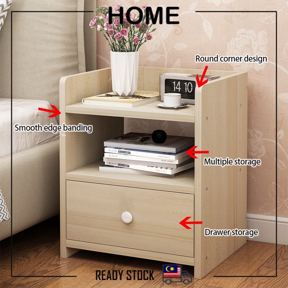 Rak Kecil Untuk Bilik Tidur/Side Table/Bedside Table with Drawer ...