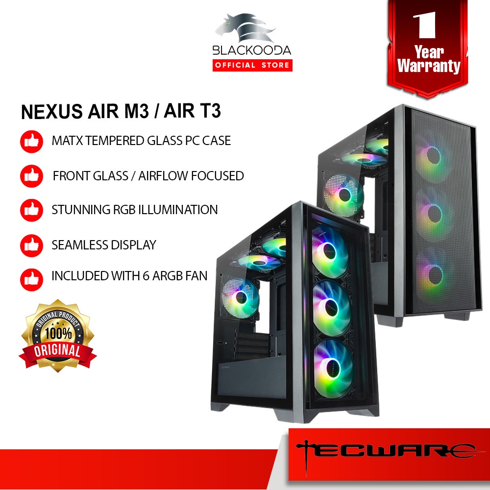 Tecware Nexus Air M3 / Nexus Air T3 MATX TEMPERED GLASS PC CASES ( With ...