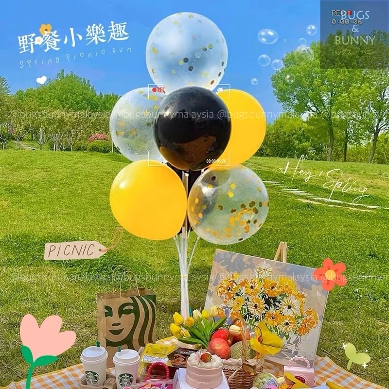 ⛺️ Picnic Camping Decoration Picnic Balloon Stand Balloon Set For ...