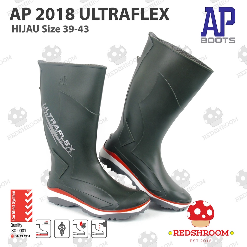 LOKAL HIJAU AP High Boots 2018 ULTRAFLEX AP Boots Green Local Rubber ...