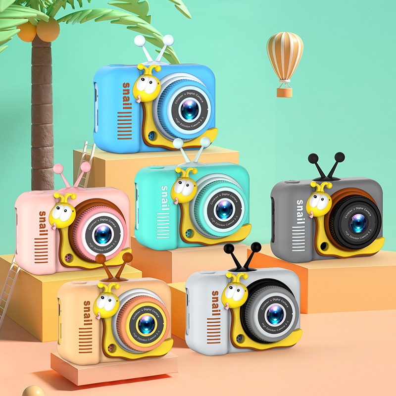 New Cartoon Small Snail Kids Camera Digital Dual Camera Toys Mini Cam ...