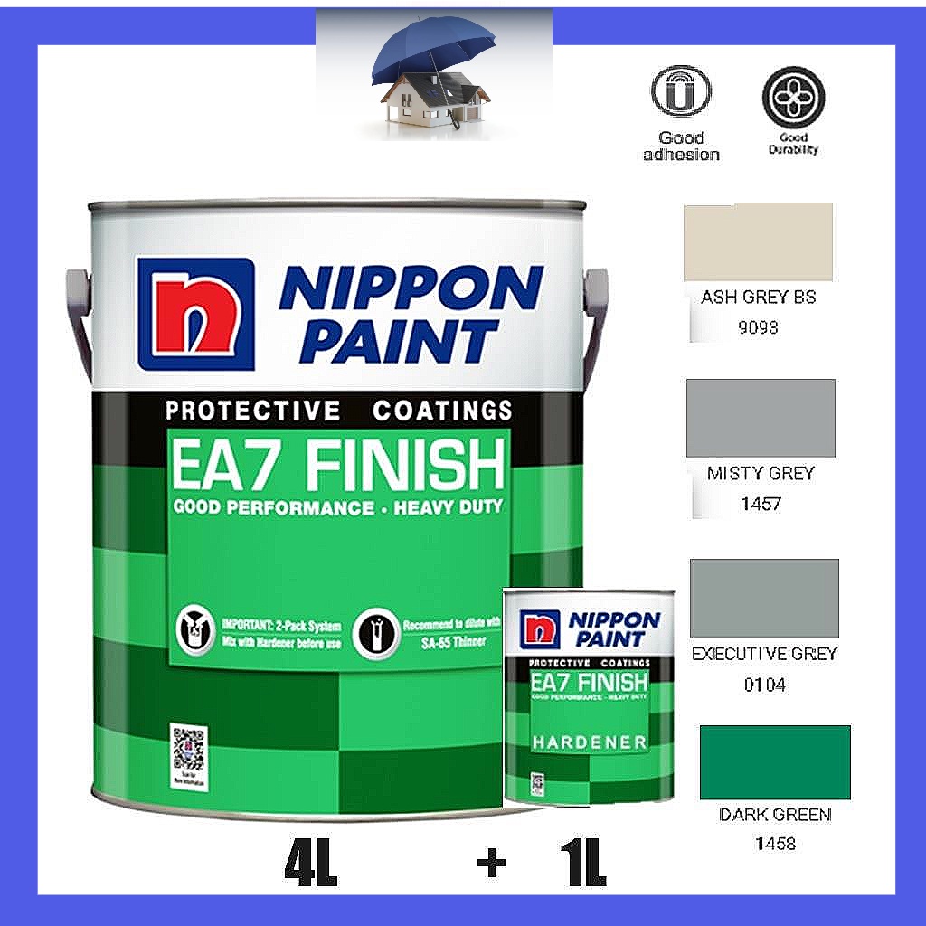 5L NIPPON EA7 FINISH With HARDENER ( 4L + 1L ) / EPOXY PAINT | Shopee ...