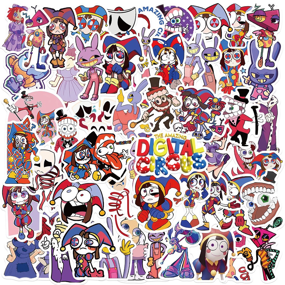 56PCS The Amazing Digital Circus Stickers Funny Pomni Cartoon Sticker ...