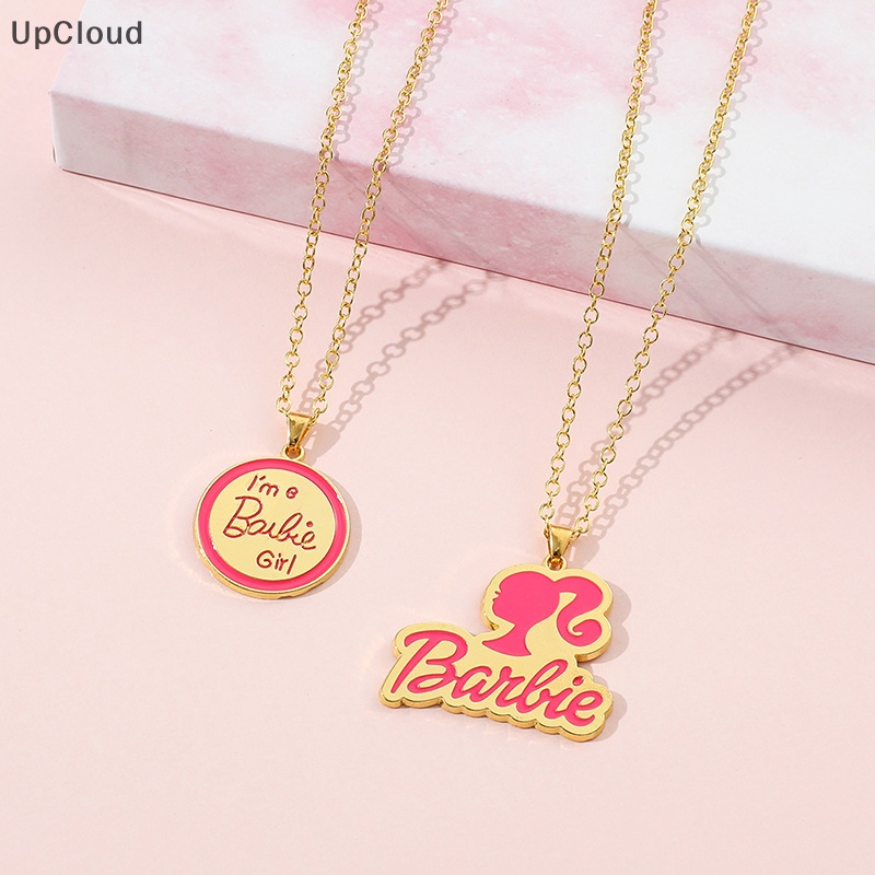 Disney Pink Barbie Necklace Classic Barbie Head Pendant Necklace For ...