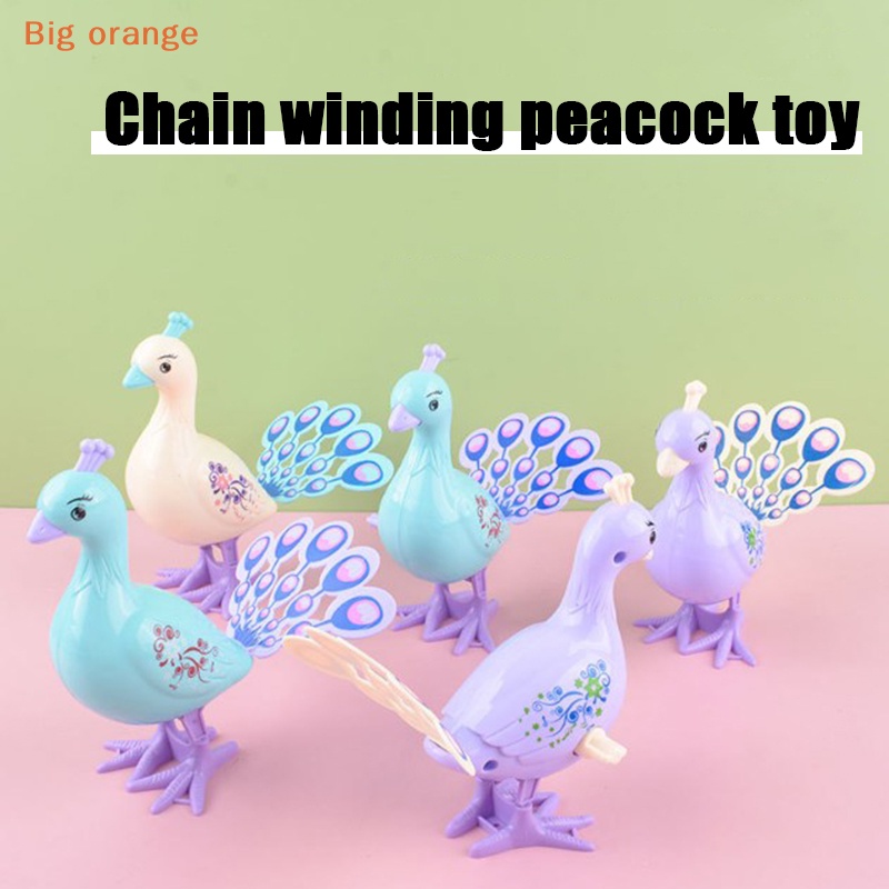 [Big orange] Wind Up Peacock Toys Cute Cartoon Clockwork Animal Toys ...