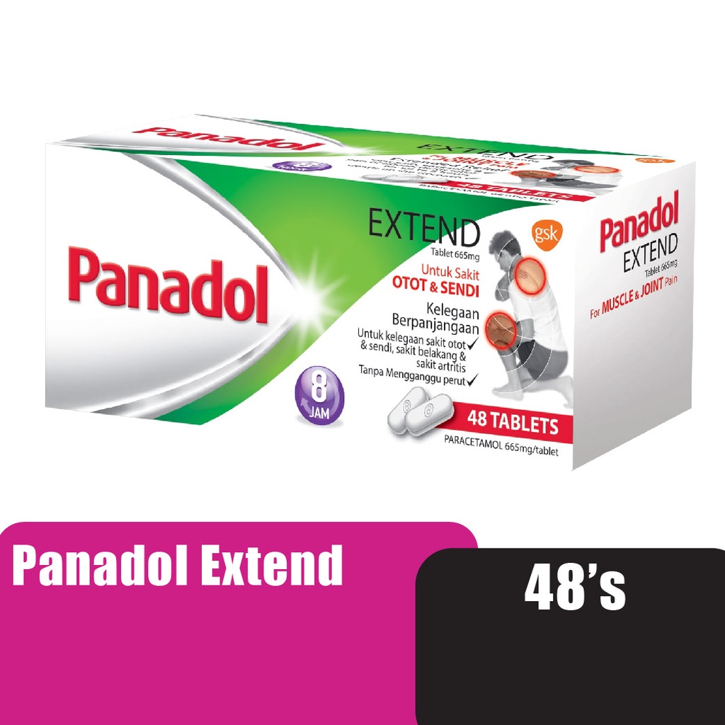 Panadol Extend Caplet for Relief For Muscle and Joint Pain 48's HMS ...