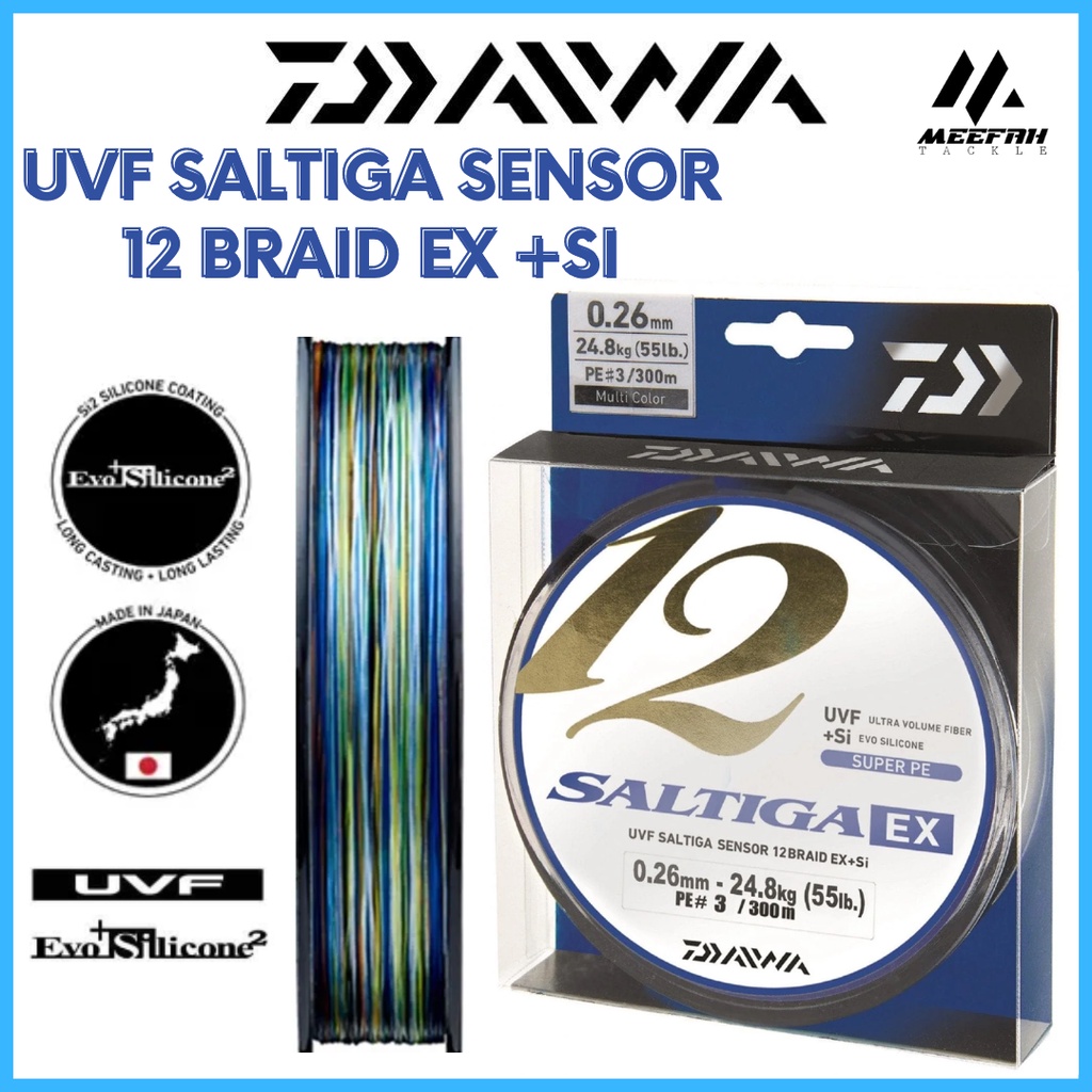 DAIWA UVF SALTIGA DURASENSOR X8 + Si2 SENSOR 12 Braid EX +Si Multicolour 300M - Fishing Line ...