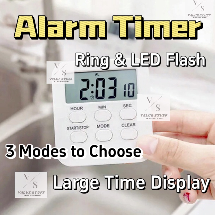 3IN1 Multifunction Alarm Timer Clock Countdown Magnetic Large Display ...