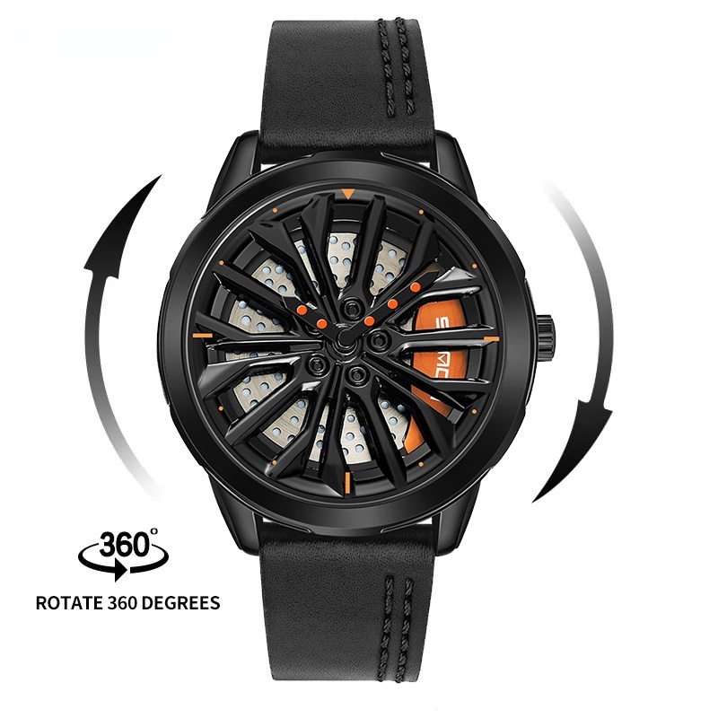 VOARCH P1063 Mens Rim Hub Watch Wheel Wristwatches Clock Sport Car ...