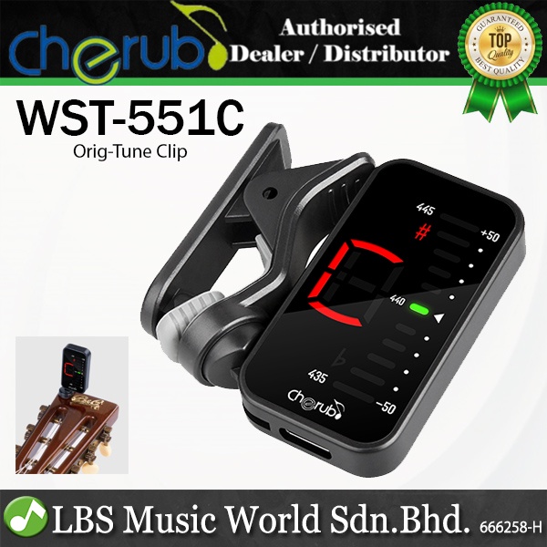 Cherub WST-551C Orig Tune Clip Chromatic Tuner For Guitar, Bass and ...