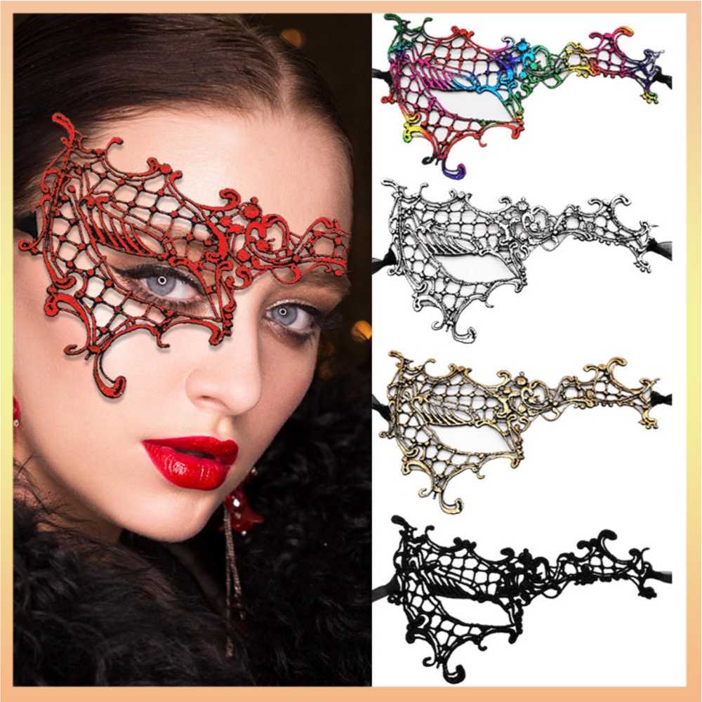 Women Sexy Hollow Lace Masquerad Face Mask With Ribbon Princess Party ...