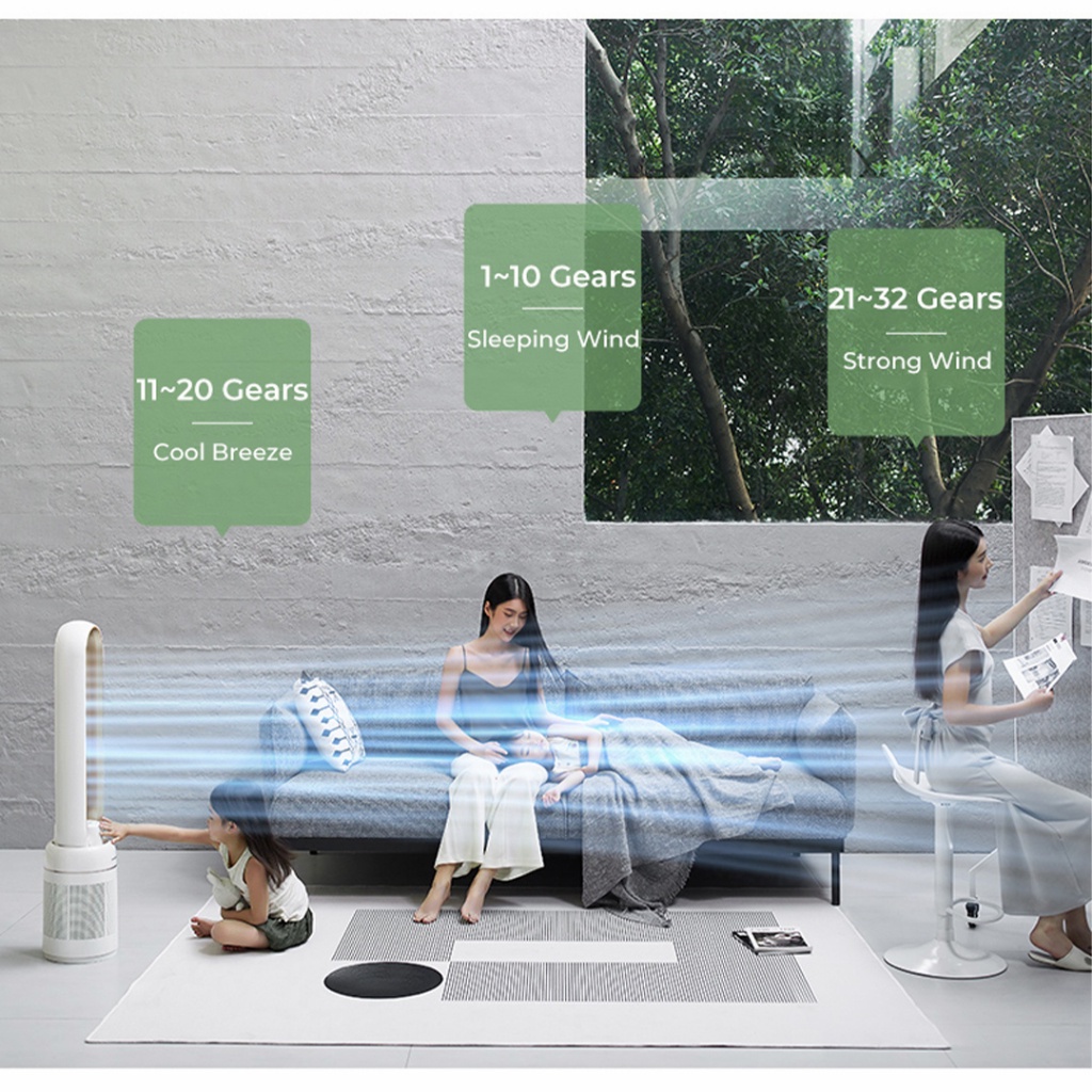 DAEWOO AM06 Air Purifier Bladeless Fan 3in1 Floor Fan Kipas Tanpa Bilah ...