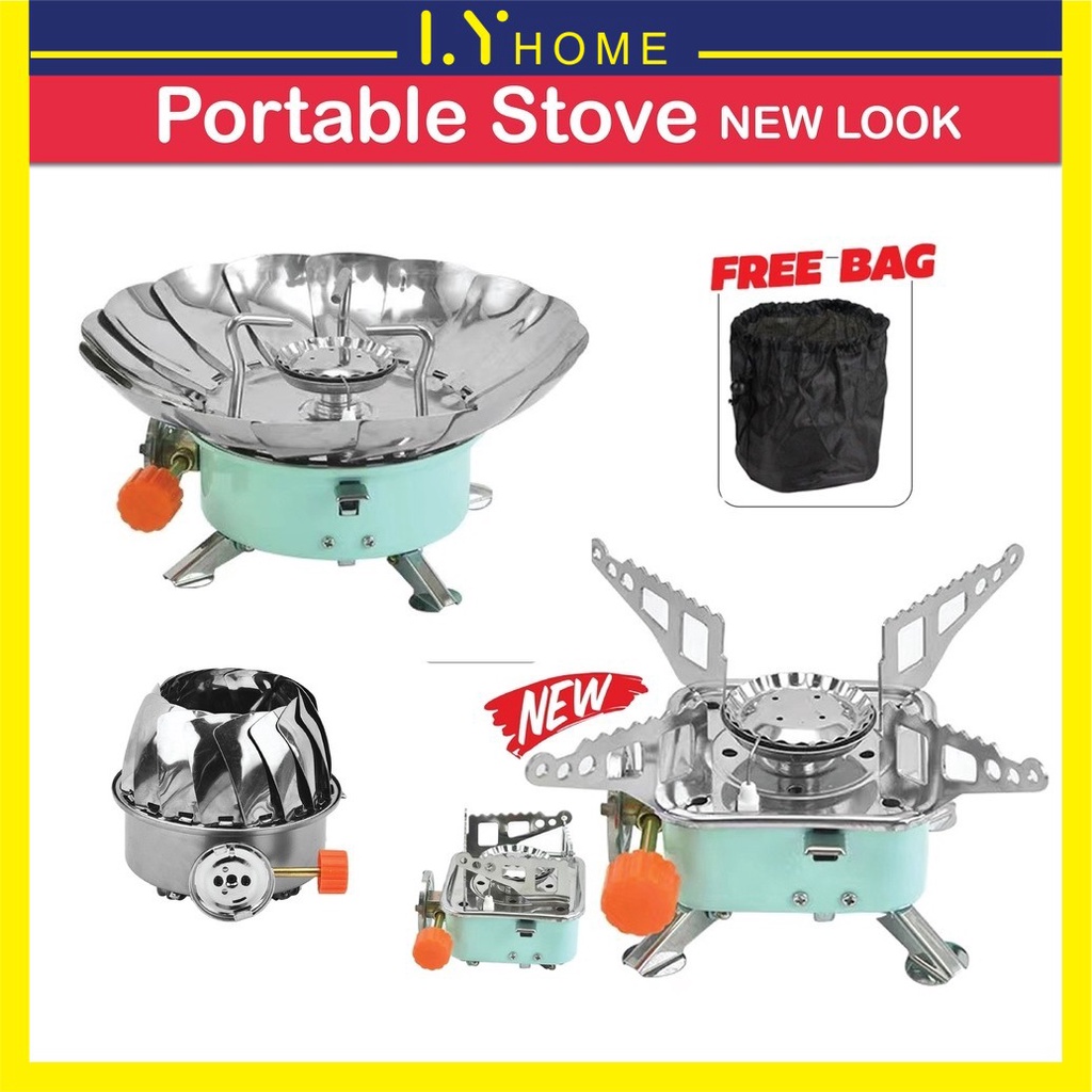 Folding Camping Mini Stove Outdoor Windproof Lotus Stove Cooking Gas ...