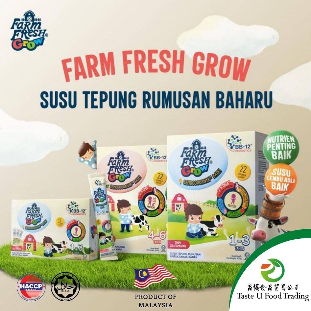 FARM FRESH GROW Susu Tepung Rumusan untuk Kanak-Kanak 1-3 & 4-6 Tahun ...