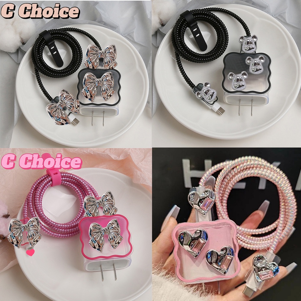 For XIAOMI Charger Protector 33W MDY-14-EL USB Silver Bow 5in1 set ...