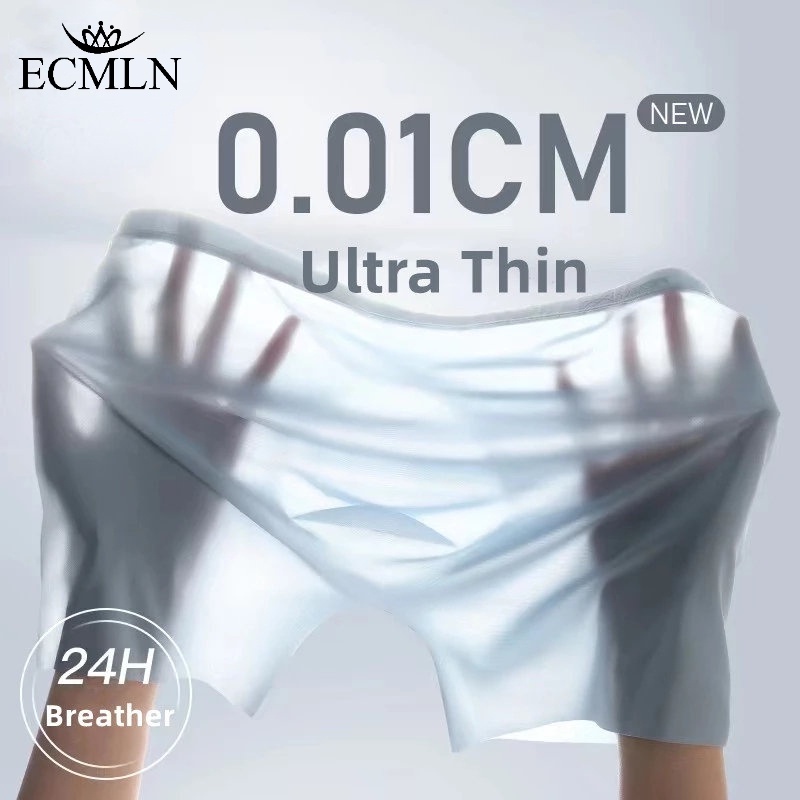 ECMLN Men's Boxer Ice Silk Seamless Ultra-thin Breathable L-4XL ...