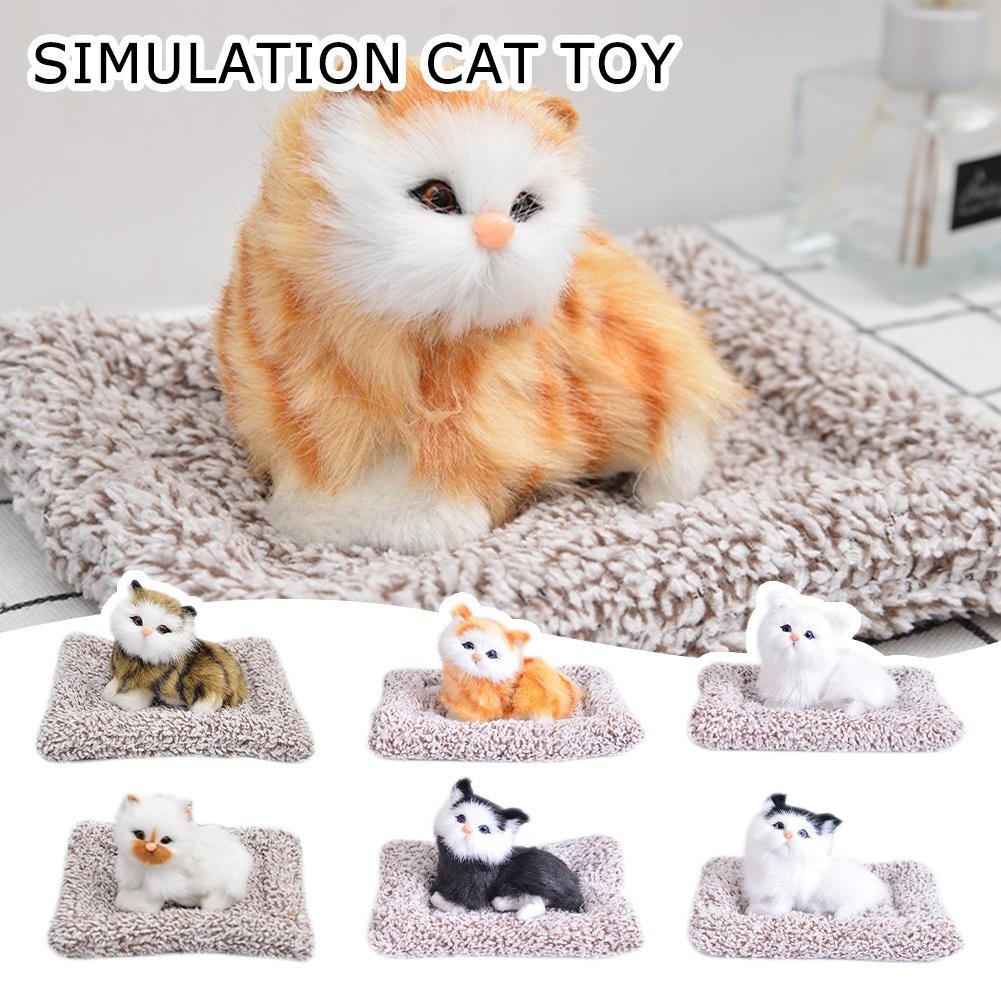 Simulation Sleeping Cat Plush Bamboo Charcoal Doll Car Dashboard ...