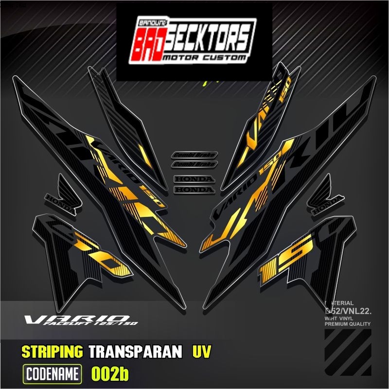 Decal Sticker Striping Transparent Variations Uv Vario 125 2019-2022 ...