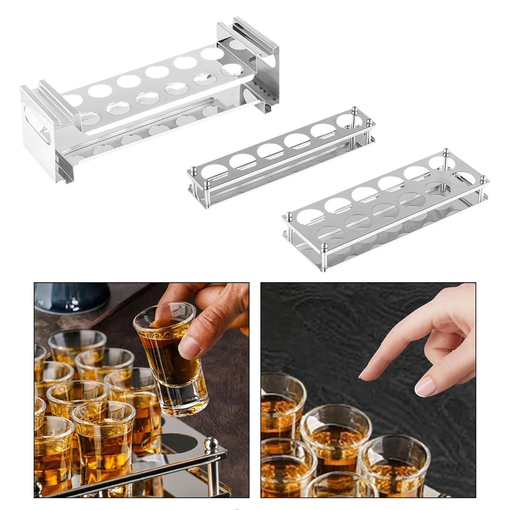 [yitis1fj] Shots Glass Holder Glassware Organizer Portable Tabletop ...