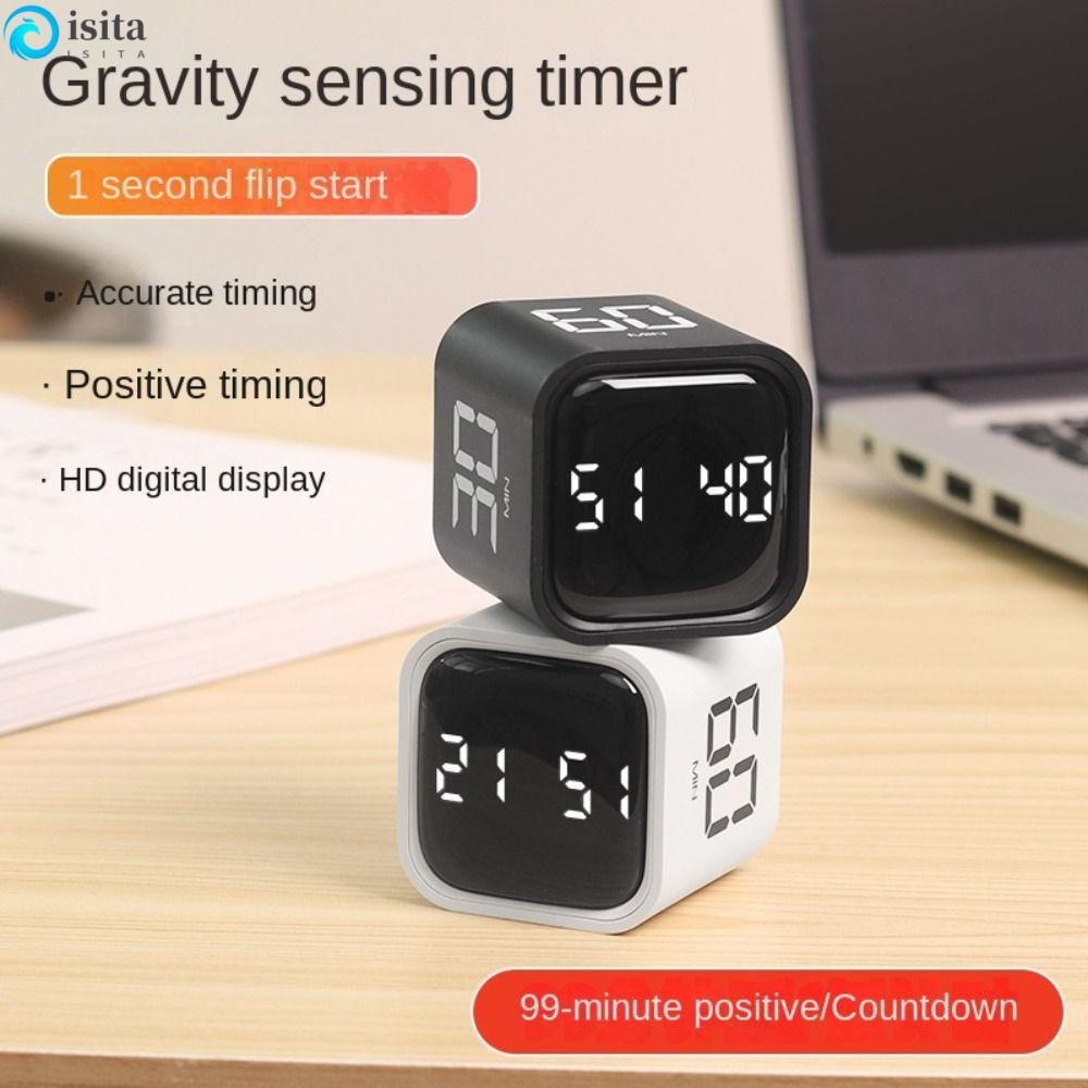 ISITA Digital Timer, Dual Mode Gravity Sensor Usb-c Charging Dual Modes Timer, Multifunctional ...