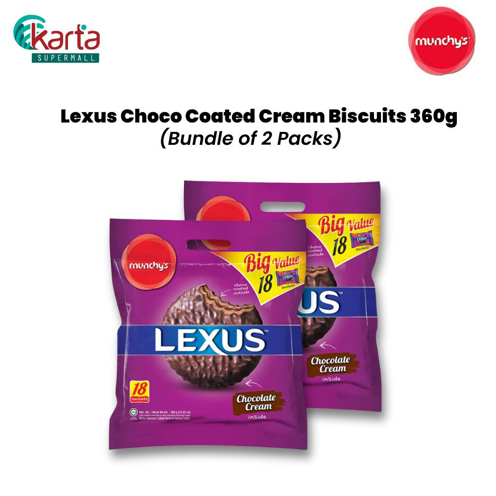Lexus Choco Coated Cream Biscuits 360g x 2 Packs Bundle (Clearance ...