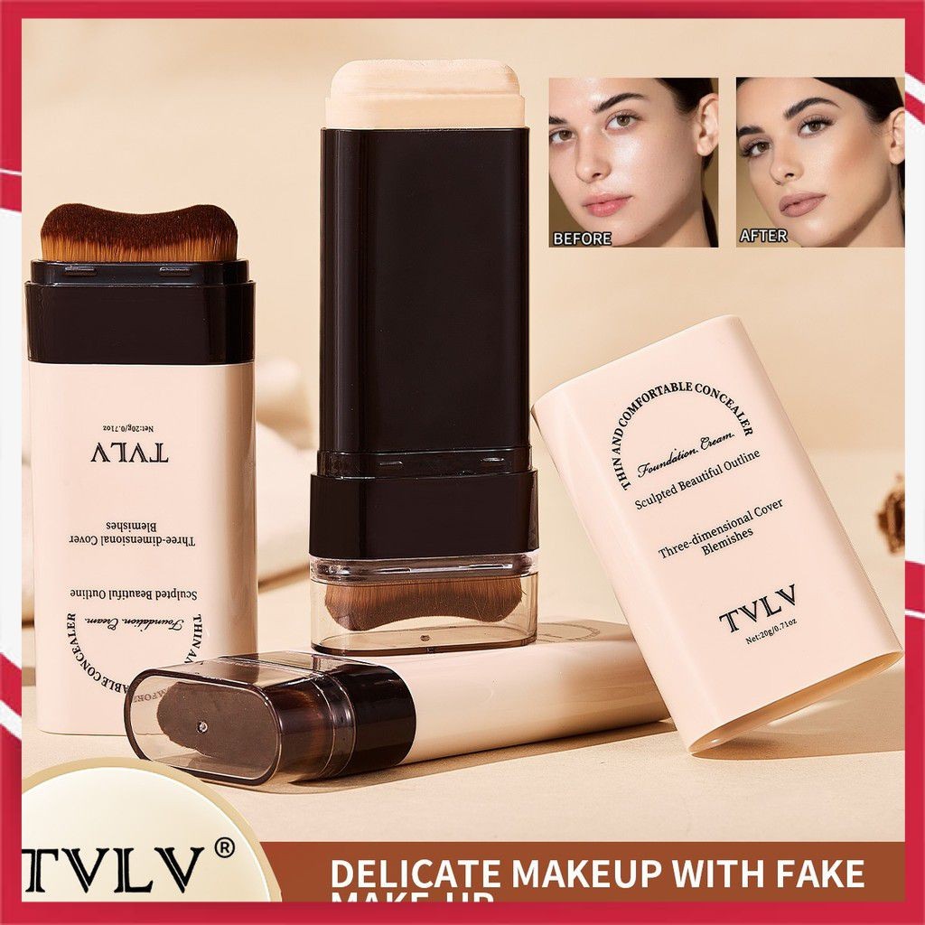 TVLV Eraser Foundation Stick With Brush 20g Brighten Skin Tone Long ...