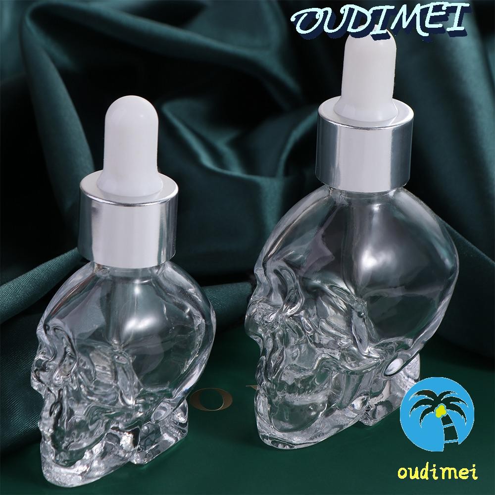 OUDIMEI Skull Shape Bottle, Glass Dropper Transparent Glass Liquid ...