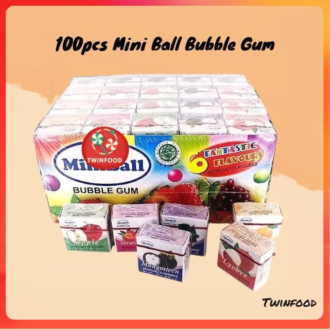 100pcs Mini Ball Fruits Bubble Gum | Gula Getah Buah Nostalgia - 6 ...