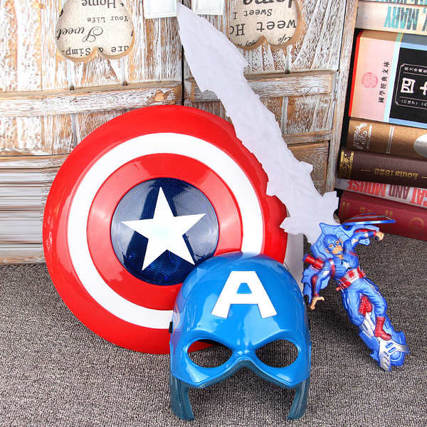 Halloween Children Sword Weapon Toy Boy Glowing Flashing Mask Captain ...