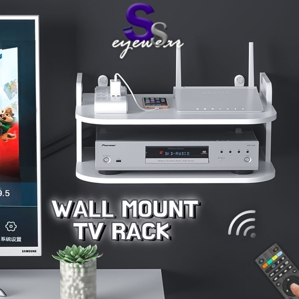 WIFI Wall Shelf Rack Top Box Hanging Floating Storage Space Saver TV ...