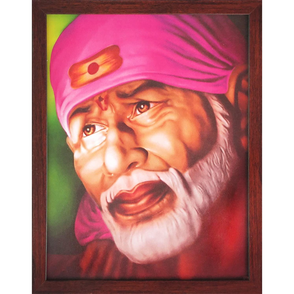 Sai Baba Poster Painting with Framing a Hindu Religious Poster For Home ...