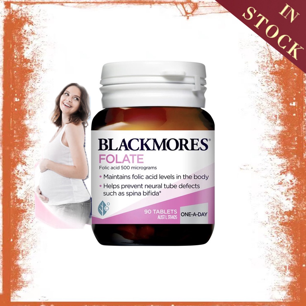 [Expiry Date: 08/2027] Blackmores 孕前备孕天然 Folate Folic Acid 500mcg ( 90 ...