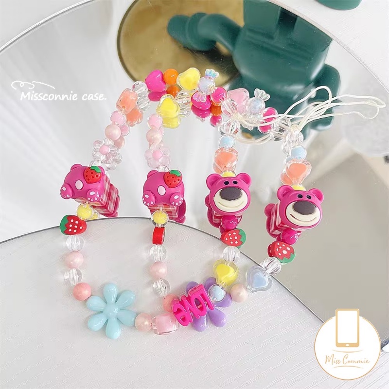Fashion Acrylic Crystal Colorful Phone Case Chain Strap for Sweet Cute ...
