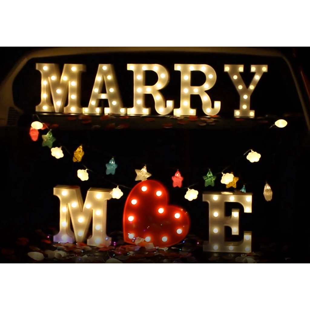 Marry Me LED Decor Light up Letter MARRY ME Alphabet LED Sign Propose ...
