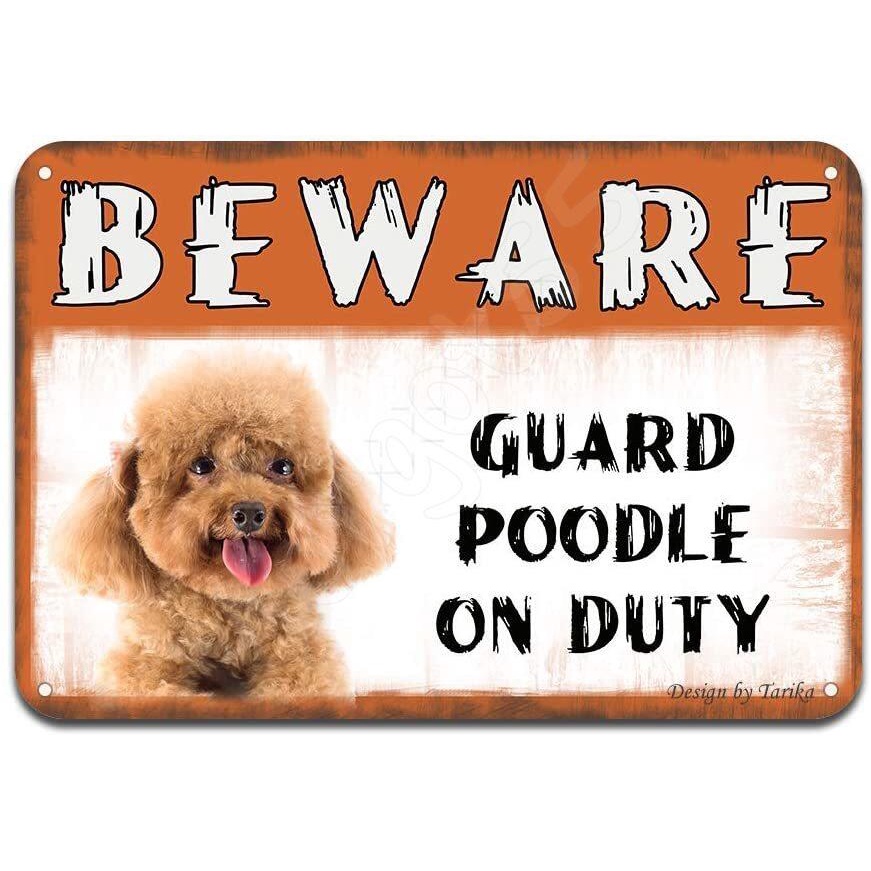 Poodle Dog Tin Sign Poster Metal Plaque For Farmhouse Home Bathroom ...
