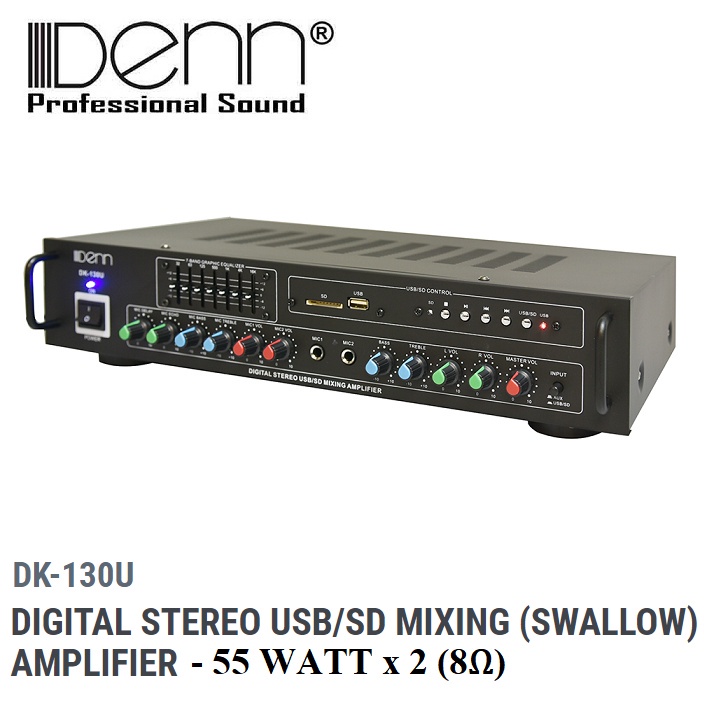 DENN DK-130U Professional Digital Mixing Amplifier (USB/ SD) | Shopee Malaysia